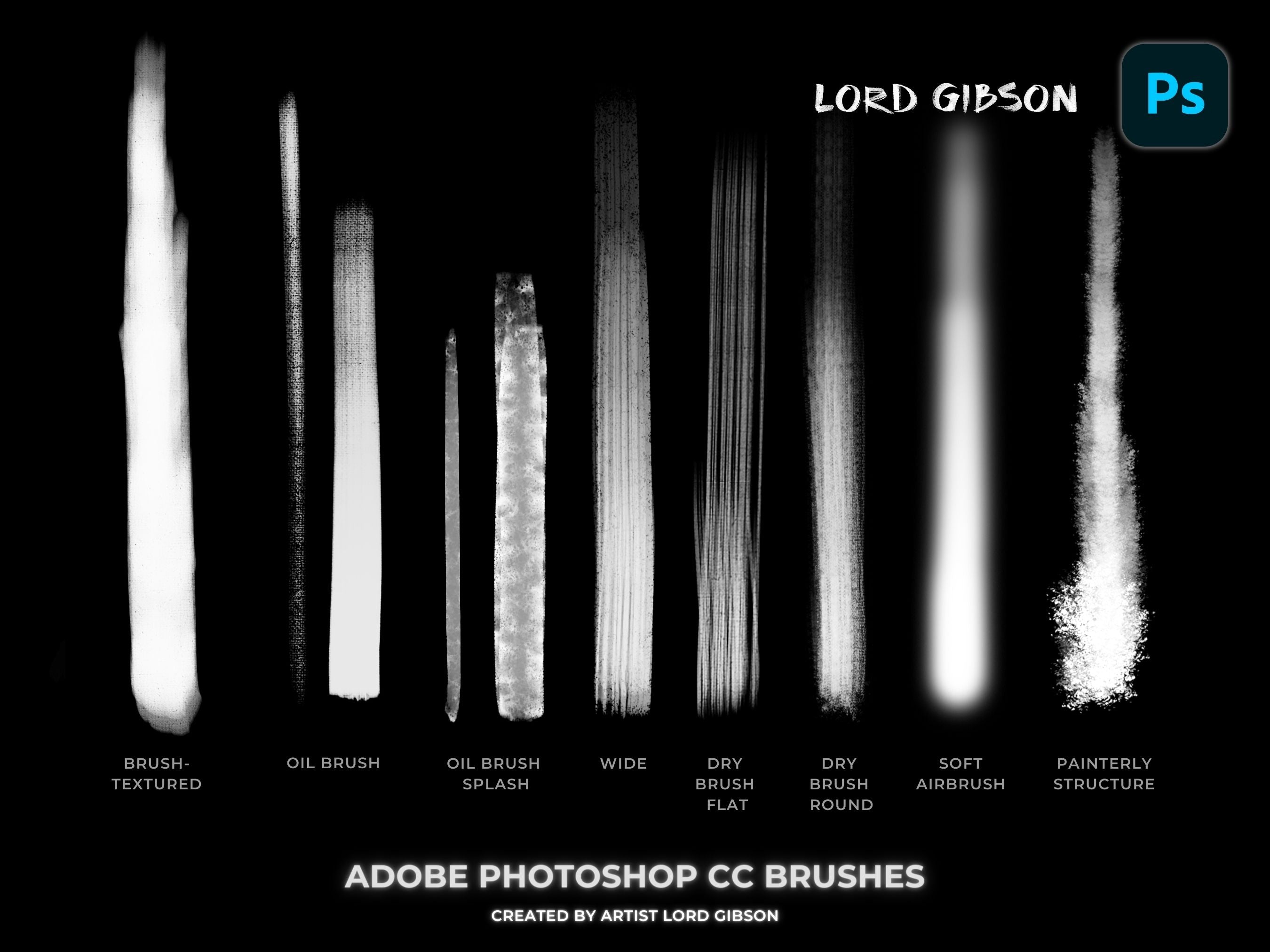 12 Digital Oil Brushes for Photoshop CC (by Lord Gibson) – LORD GIBSON